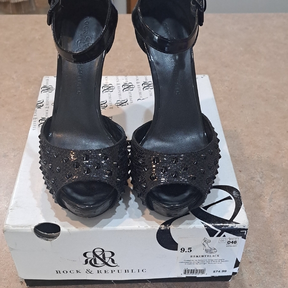Rock & Republic | Shoes | Rock Republic Black Studded Heels | Poshmark